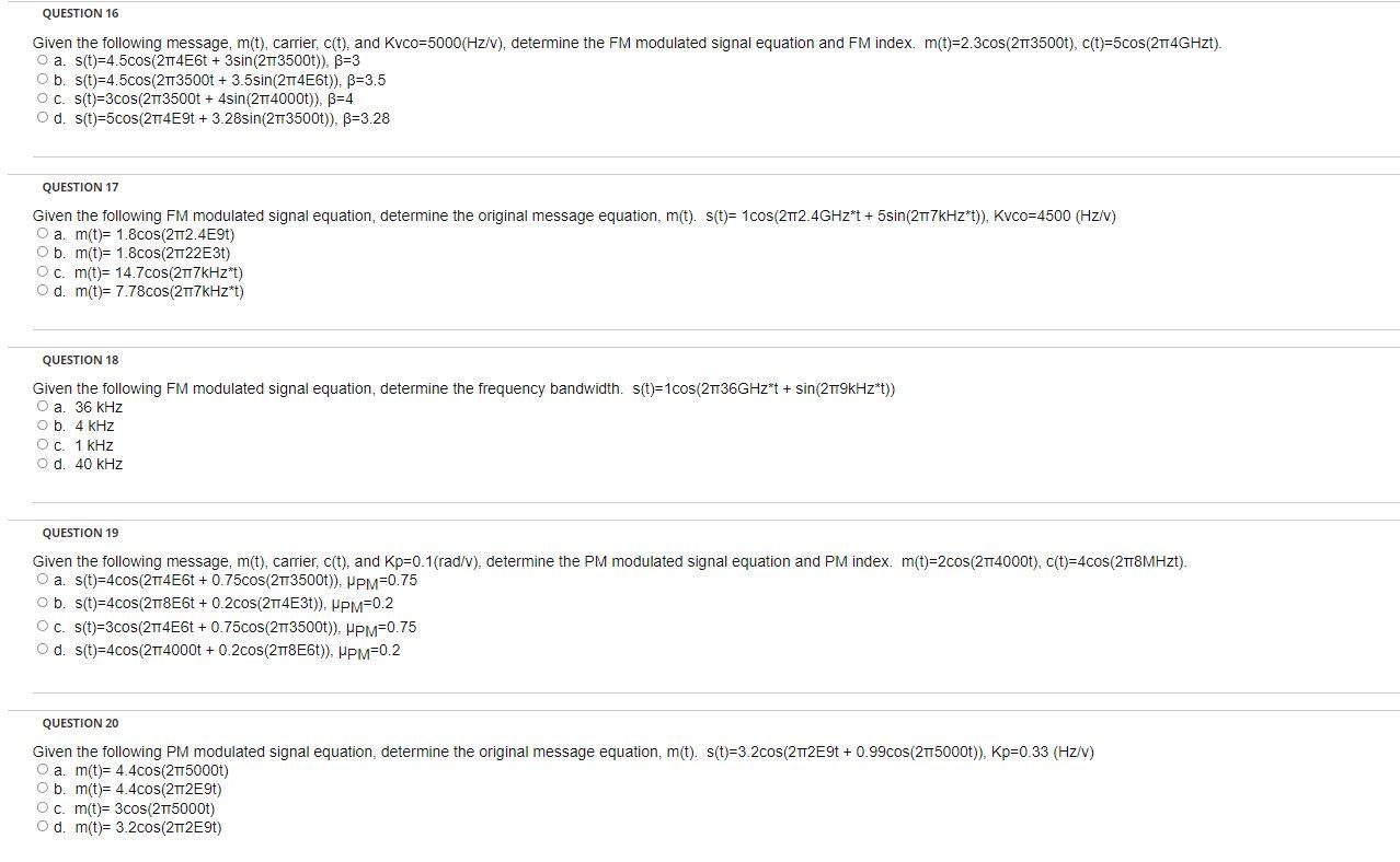 Solved Given the following parameters, select the correct | Chegg.com