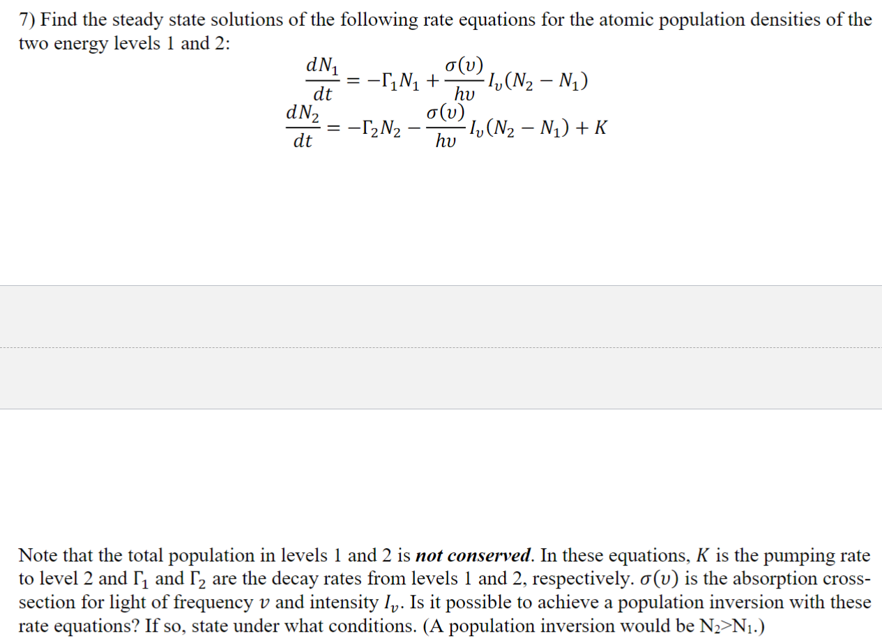 Solved 7) Find the steady state solutions of the following | Chegg.com