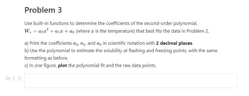 Problem 3 Use built-in functions to determine the | Chegg.com