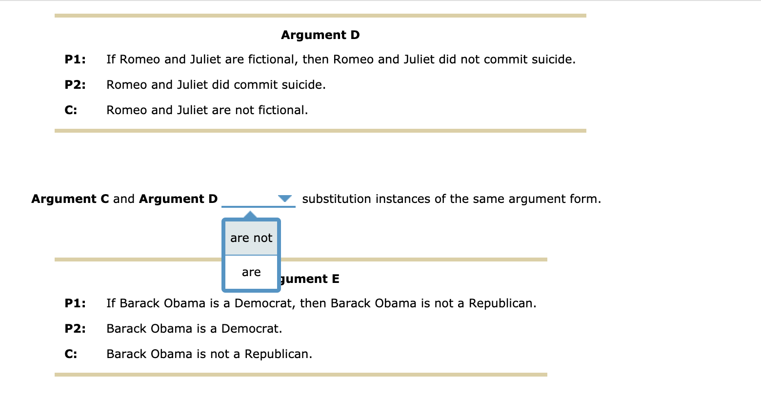 Solved 3. Recognizing Argument Forms and Substitution | Chegg.com