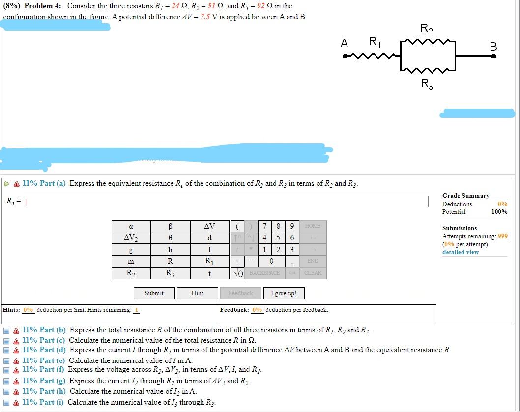 Solved (8\%) Problem 4: Consider the three resistors | Chegg.com