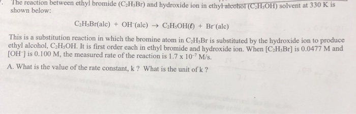 Solved he reaction between ethyl bromide (CHsBr) and | Chegg.com