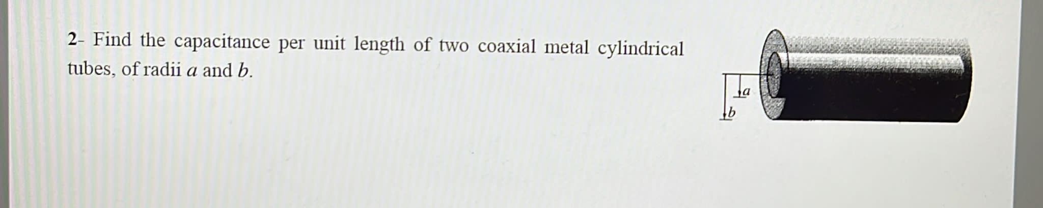 Solved 2- Find the capacitance per unit length of two | Chegg.com