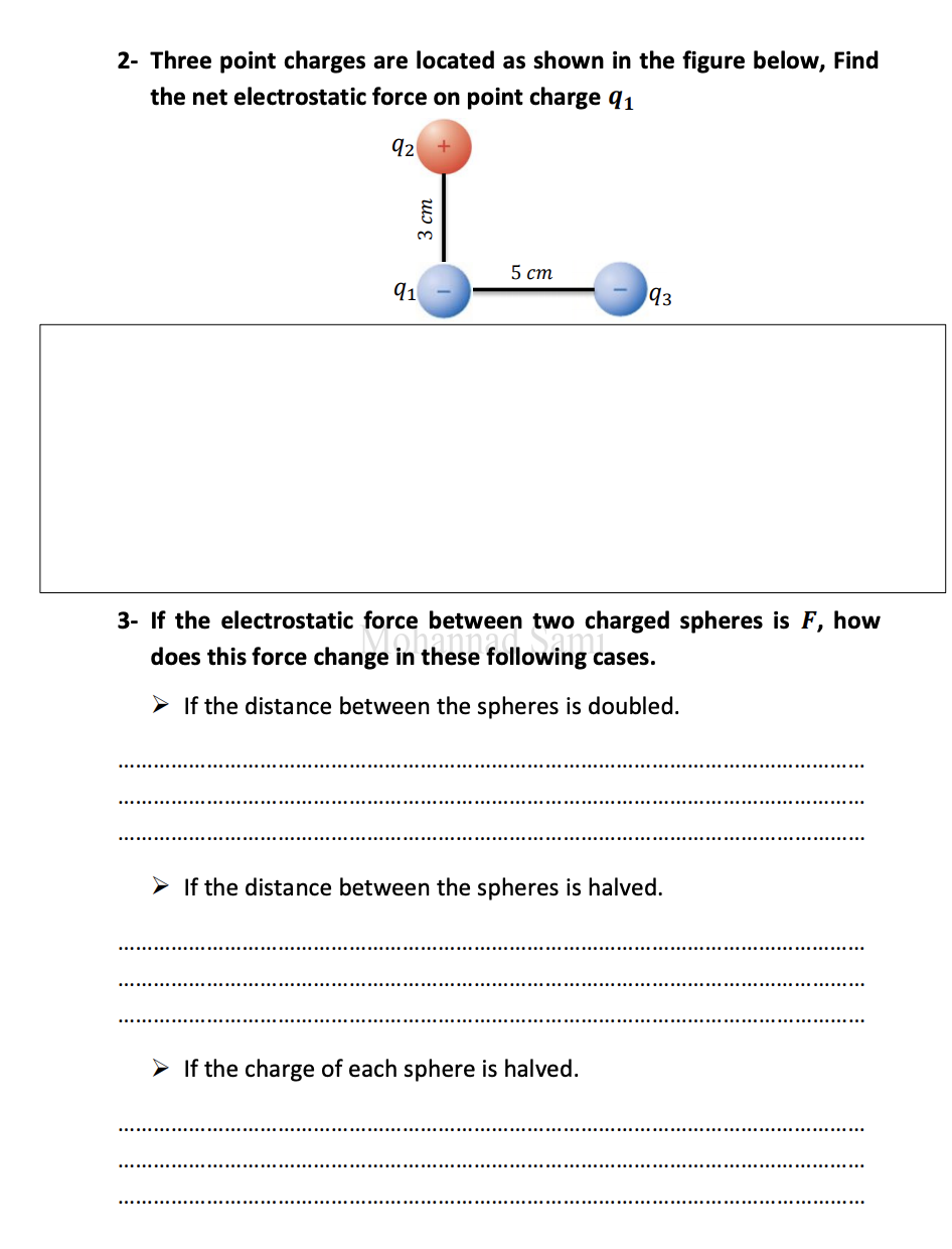 Solved 2- Three point charges are located as shown in the | Chegg.com Solved 2- Three point charges are located as shown in the | Chegg.com