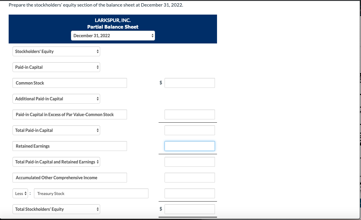 Solved On January 1 2022 Larkspur Inc Had These Chegg solved-on-january-1-2022-larkspur-inc-had-these-chegg