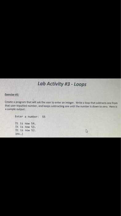 Solved Lab Activity 3 Loops Exercise 1 Create A Program 1118