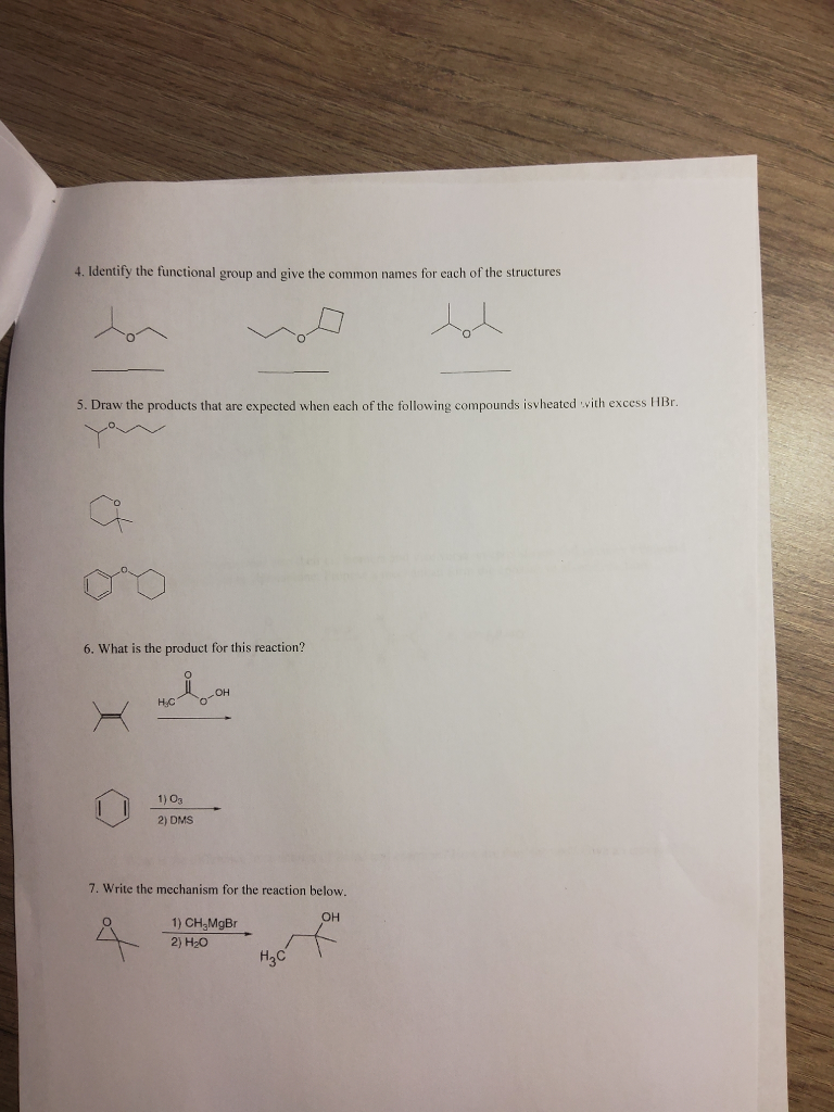 Solved 4. Identify the functional group and give the common | Chegg.com