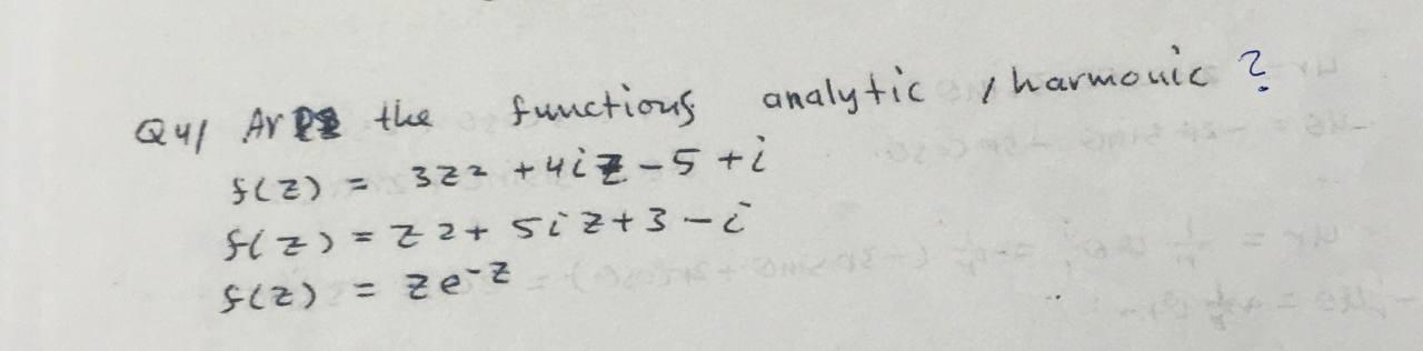 Solved Qui Arps the functions analytic (harmonic ? $CZ) = | Chegg.com