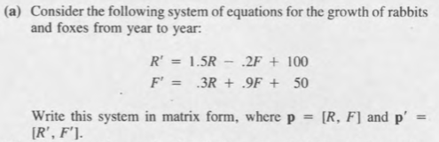 Solved Consider the following system of equations for the | Chegg.com
