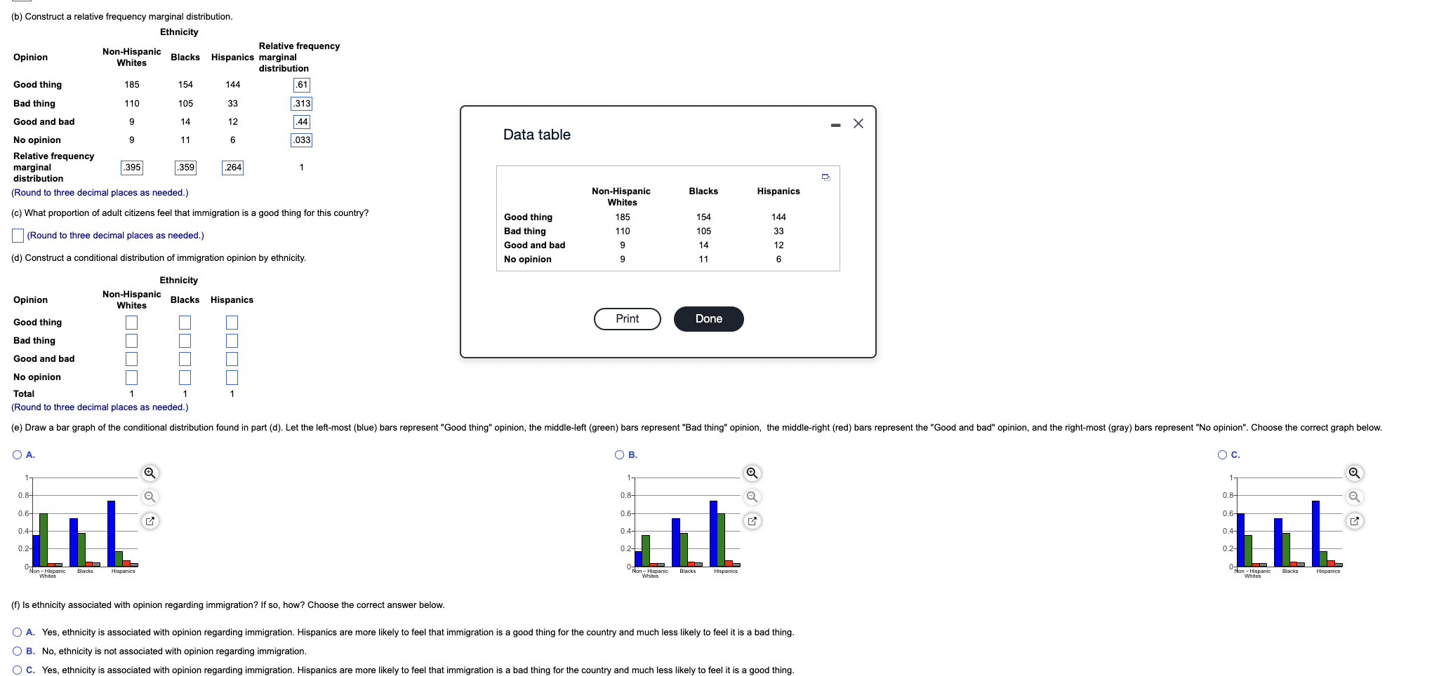 (b) Construct a relative frequency marginal | Chegg.com