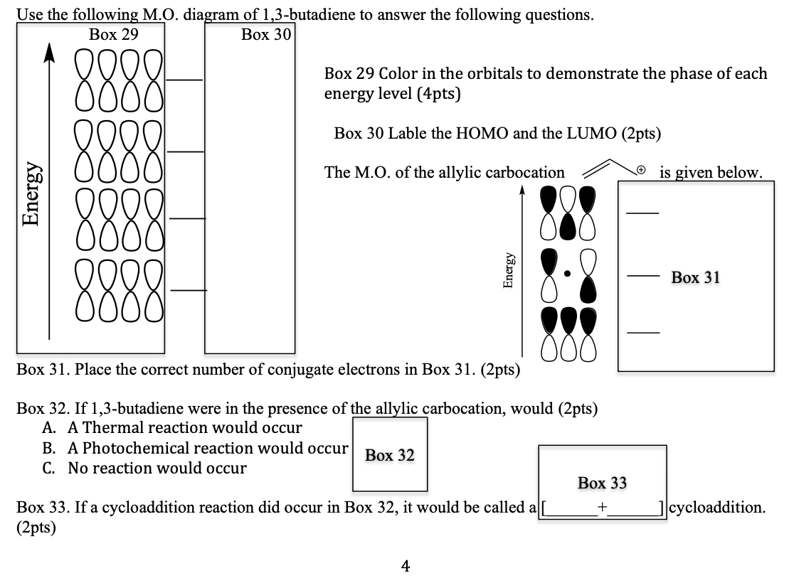 Solved Use the following M.O. diagram of 1,3-butadiene to | Chegg.com