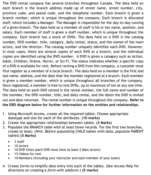 Solved The DVD rental company has several branches | Chegg.com