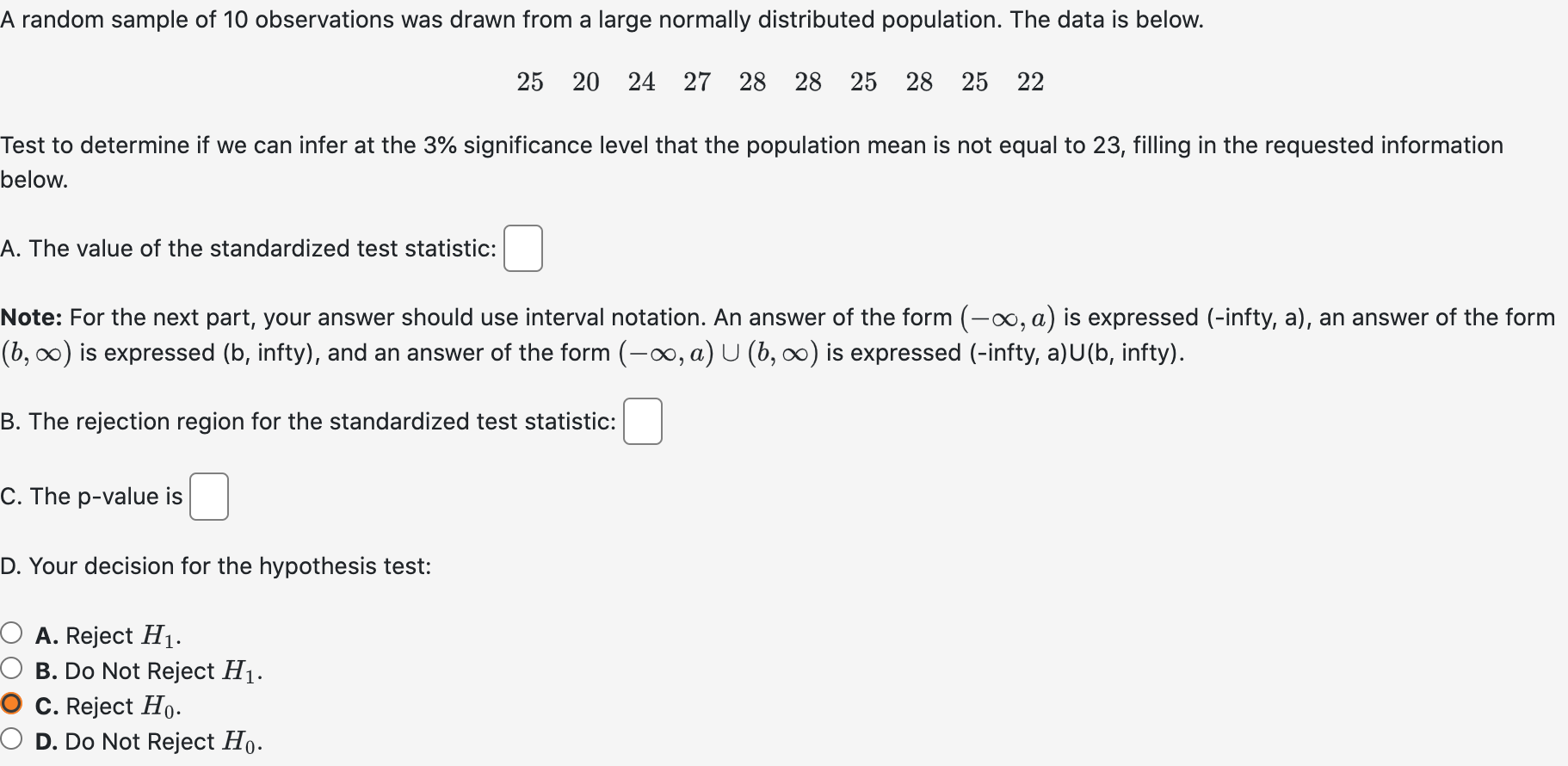Solved A random sample of 10 observations was drawn from a | Chegg.com