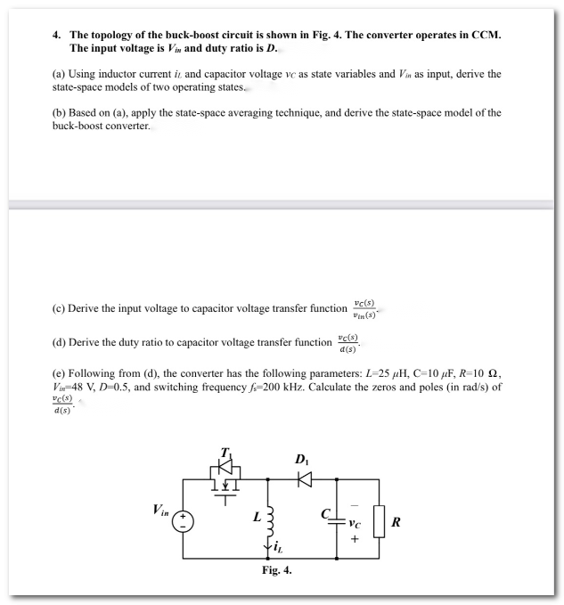 Solved The topology of the buck-boost circuit is shown in | Chegg.com