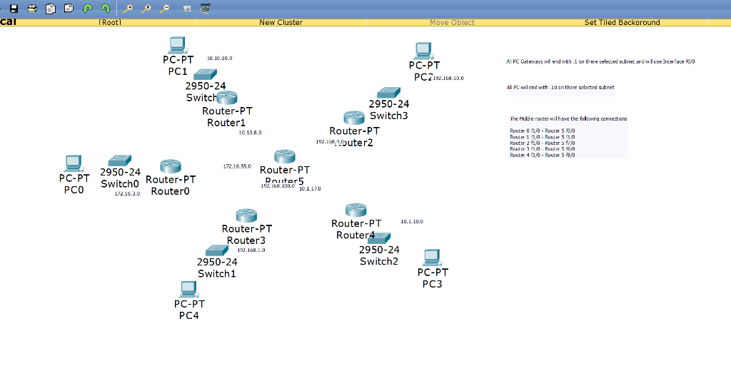 Use the attached .Pkt file and configure each router | Chegg.com