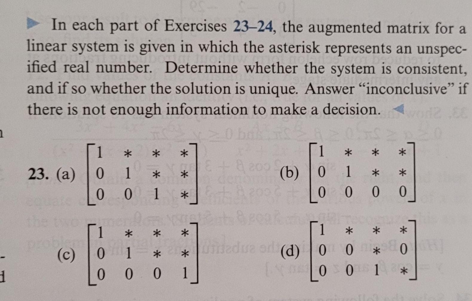 Solved In Exercises 3-4, suppose that the augmented matrix | Chegg.com