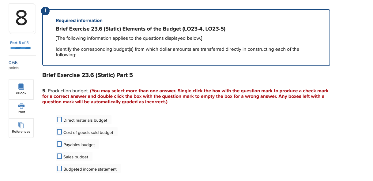 Solved 6 Required information Brief Exercise 23.6 (Static) | Chegg.com