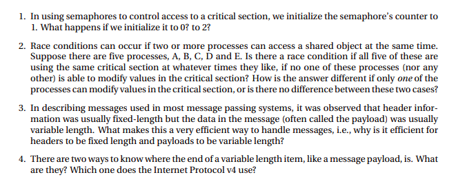 Solved 1. In using semaphores to control access to a | Chegg.com