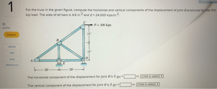 Solved 1 in the given figure, compute the horizontal and | Chegg.com