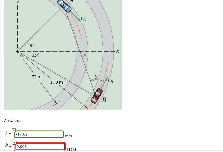 Solved At the instant illustrated, car B has a speed of 39 | Chegg.com