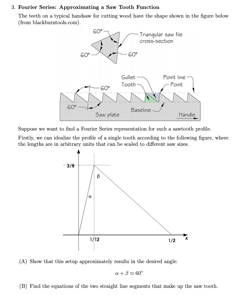 3. Fourier Series: Approximating a Saw Tooth Function | Chegg.com