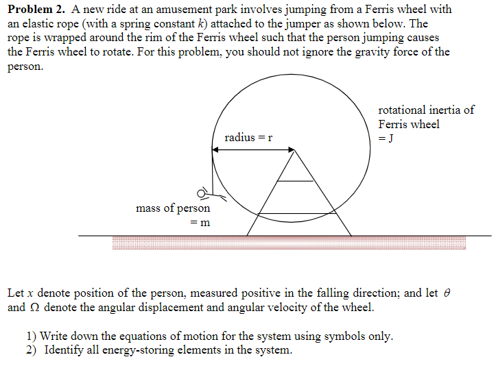 Solved Problem 2. A new ride at an amusement park involves | Chegg.com