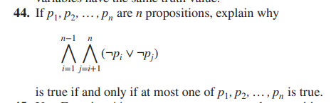 Solved 44. If P1, P2, ..., Pn are n propositions, explain | Chegg.com