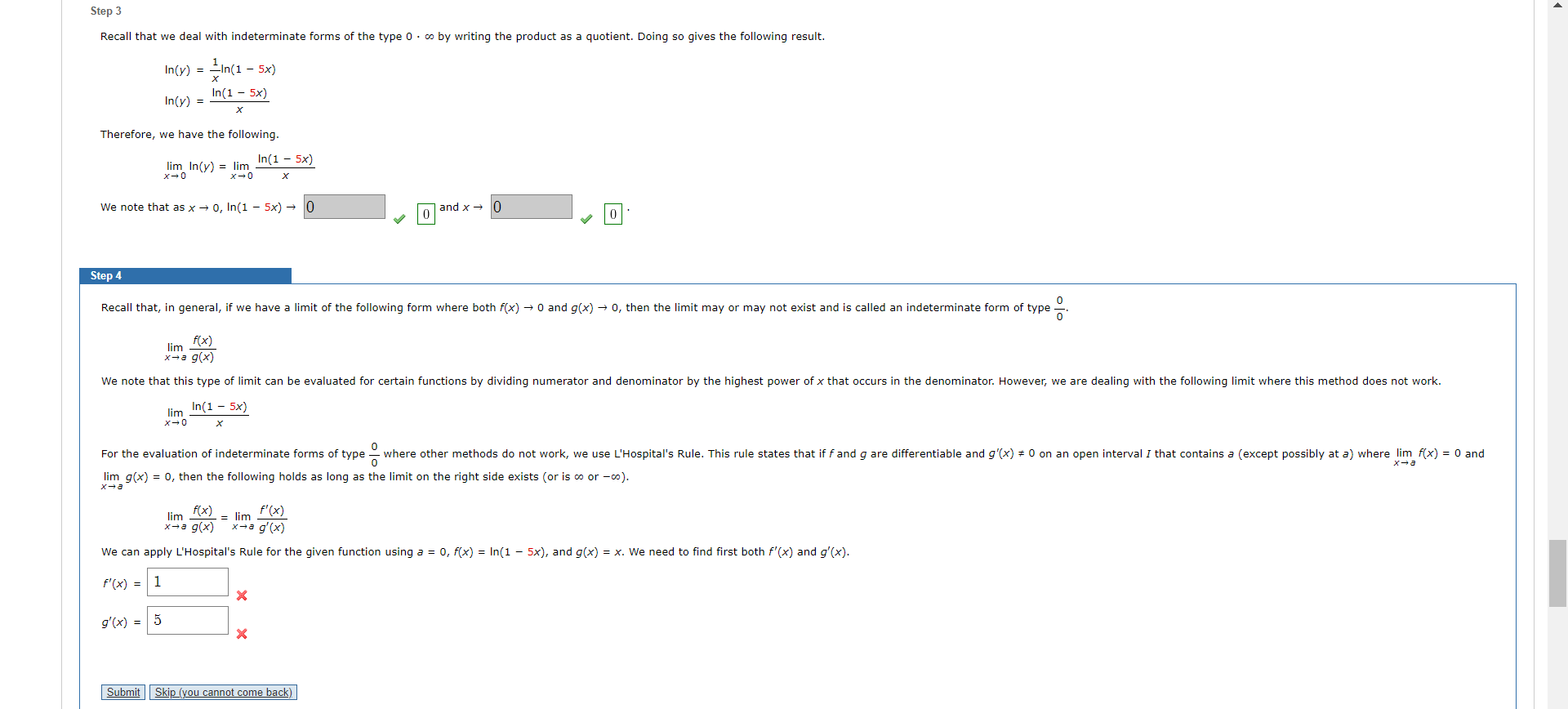 Solved Recall that, in general, if we have a limit of the | Chegg.com