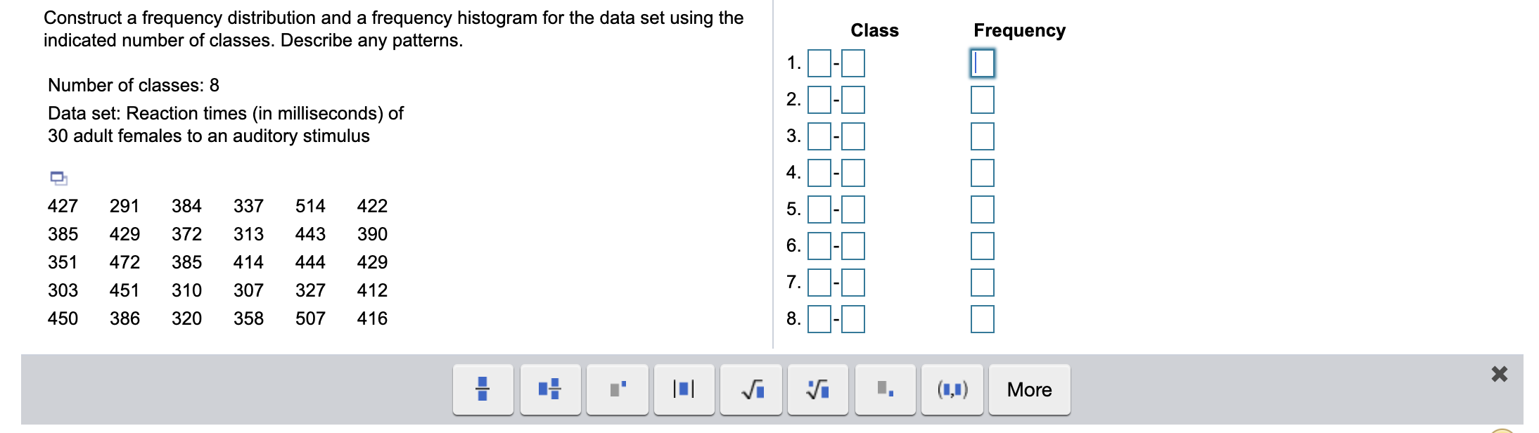Solved Construct a frequency distribution and a frequency | Chegg.com