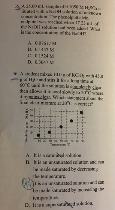 Solved 35. A 25.00 mL sample of 0.1050 M H2SO4 is titrated | Chegg.com