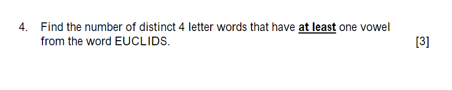 Solved 4. Find the number of distinct 4 letter words that | Chegg.com