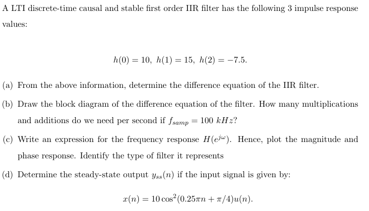 Solved SOlve please include all derivations and matlab plots | Chegg.com