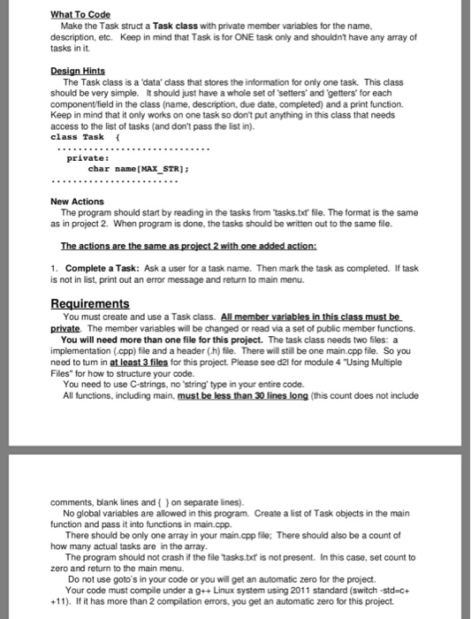 Untitled2.cpp tasks.txt project2a.cpp 1 cs162 project | Chegg.com