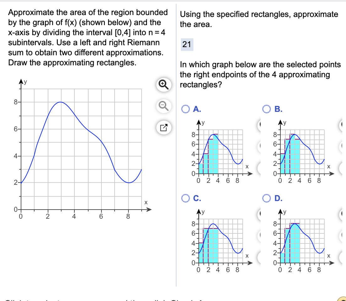 Solved Using the specified rectangles, approximate the area. | Chegg.com