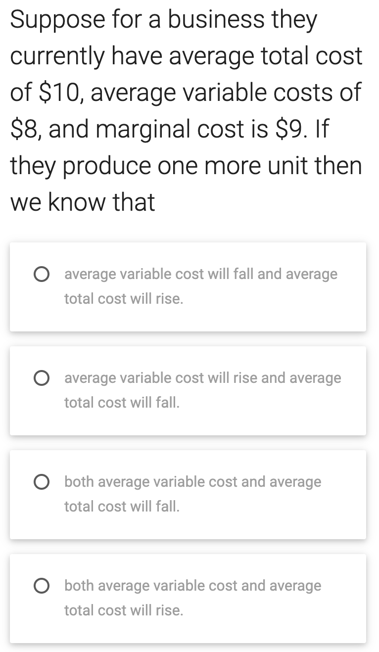 Solved Suppose for a business they currently have average | Chegg.com