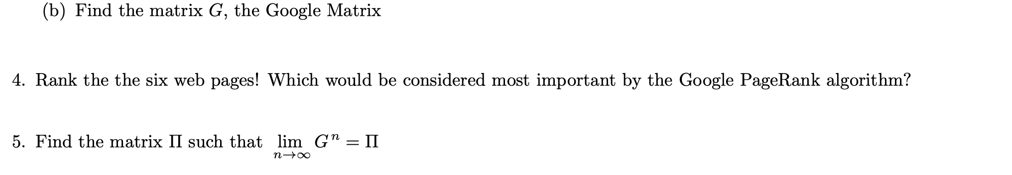 Solved 1. Consider a set of six web pages hyperlinked by the | Chegg.com