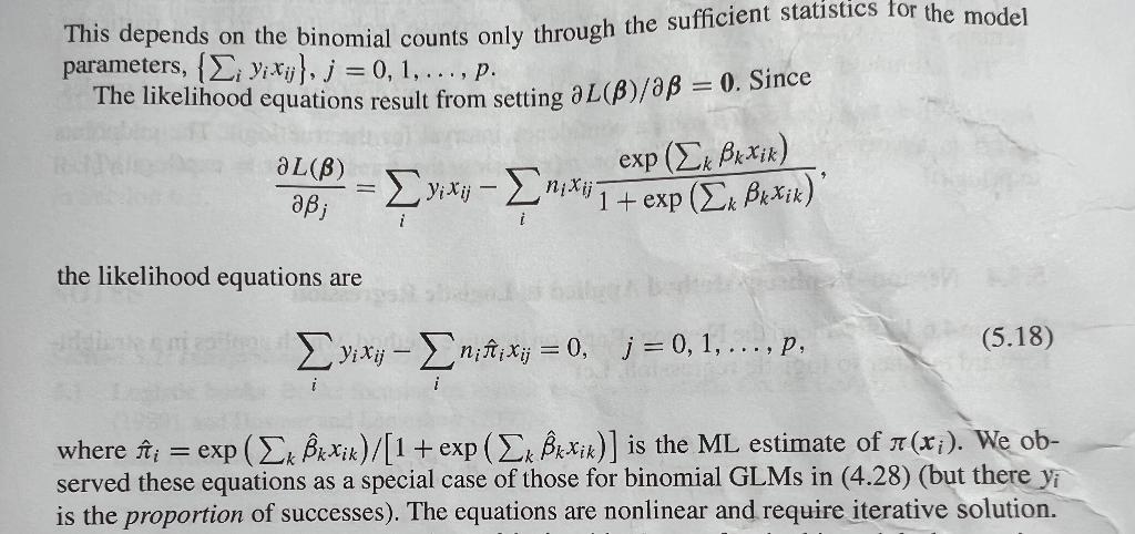 206 5.38 Consider the likelihood equations (5.18) for | Chegg.com