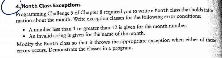 Solved 4 Month Class Exceptions Programming Challenge 5 Of 