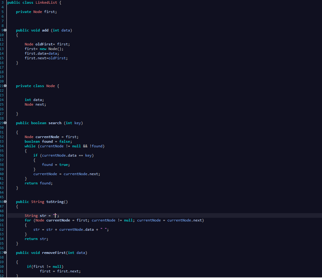Solved public class LinkedList { private Node first; public | Chegg.com