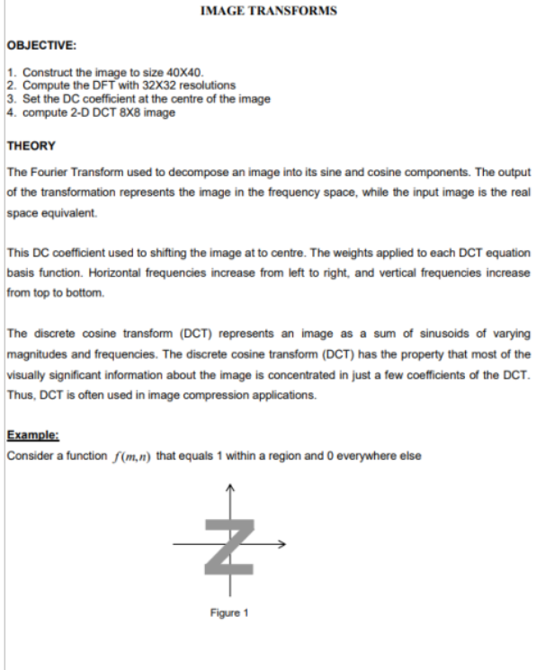 IMAGE TRANSFORMS OBJECTIVE: 1. Construct the image to | Chegg.com