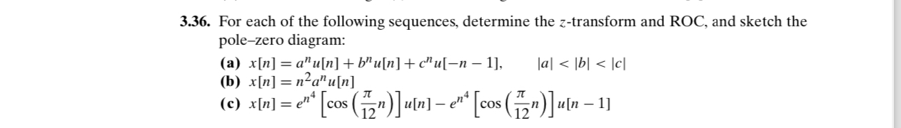 Solved 3.36. ﻿For each of the following sequences, determine | Chegg.com