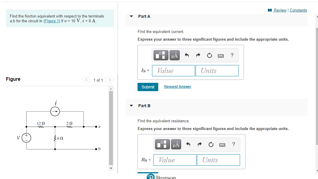 Solved Review Constants v Part A Find the Norton equivalent | Chegg.com