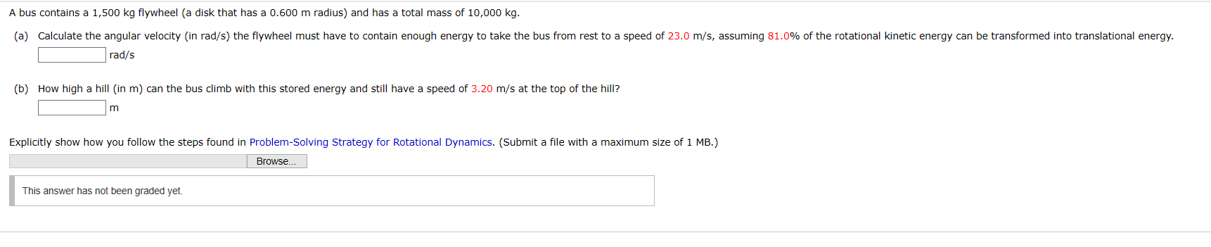 Solved A bus contains a 1,500 kg flywheel (a disk that has a | Chegg.com
