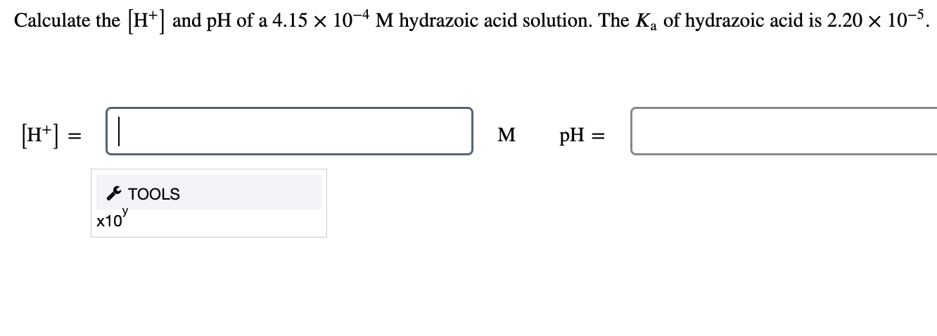 Solved Calculate the [H+] and pH of a 4.15 x 10-4 M | Chegg.com