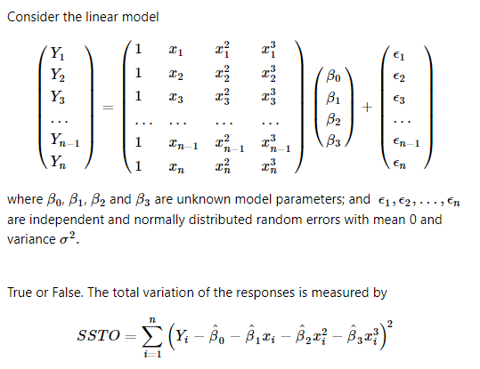 Solved Consider the linear model | Chegg.com
