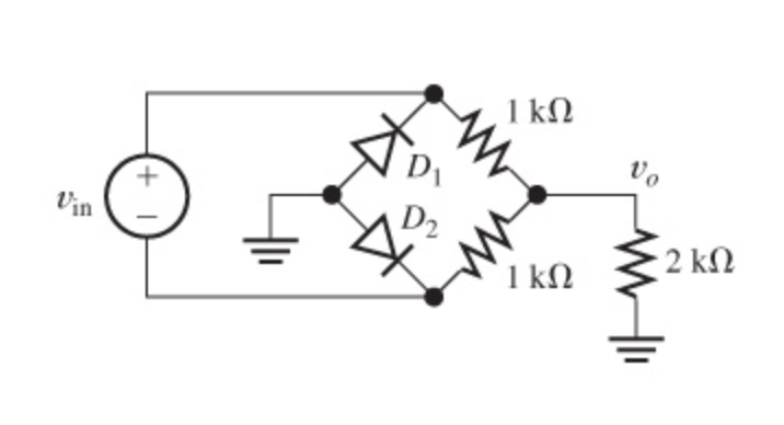 Solved Sketch the transfer characteristic vo versus vin or | Chegg.com