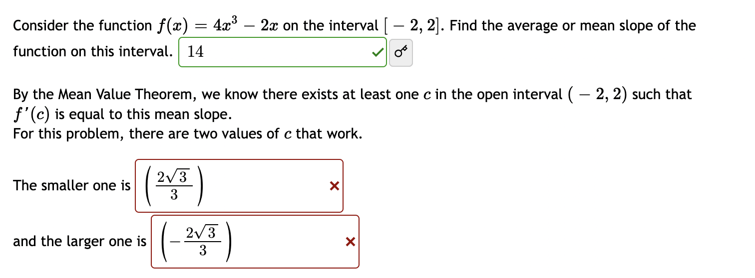 Solved Consider the function f(x)=4x3−2x on the interval | Chegg.com