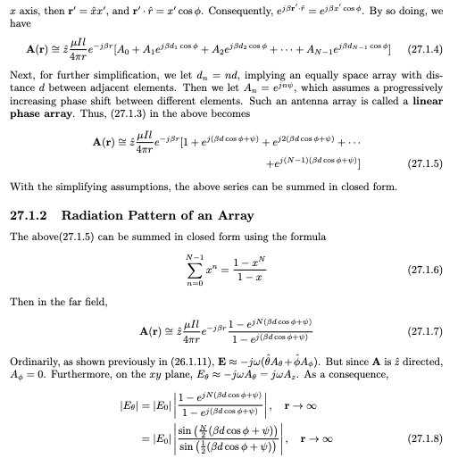 Solved A simple linear dipole array is shown in Figure 27.1. | Chegg.com