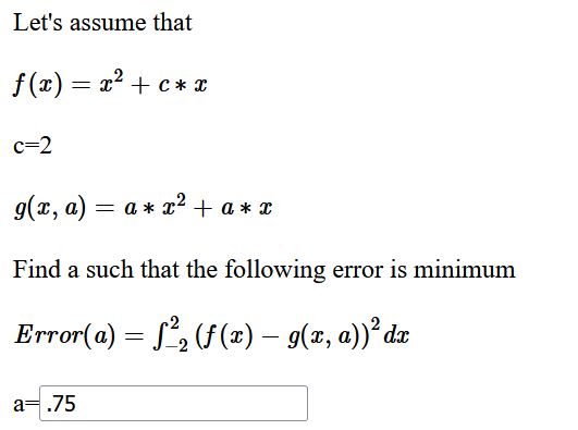 Solved Let's assume that f(x)=x2+c∗xc=2g(x,a)=a∗x2+a∗x Find | Chegg.com