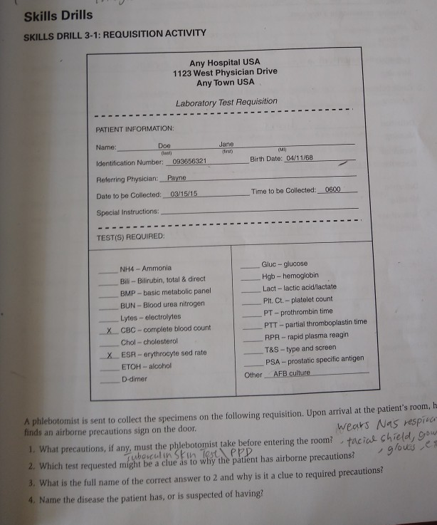 Solved Skills Drills SKILLS DRILL 3-1: REQUISITION ACTIVITY | Chegg.com